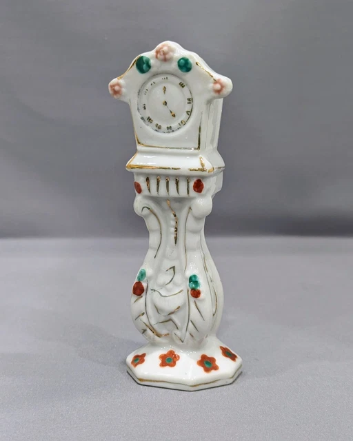 VINTAGE LATE 1940S White Ceramic CLOCK 5" Victorian ~Made in Occupied ...