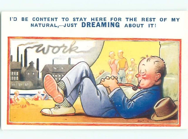 BAMFORTH COMIC MAN SLEEPING WITH TOBACCO PIPE : make an offer AB9714 $2 ...