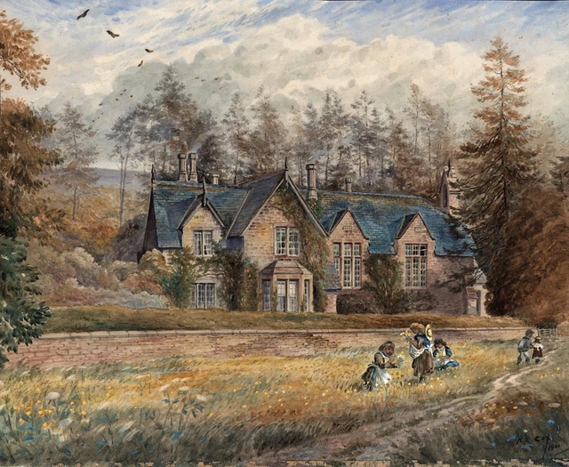 HERBERT EDWARD COX (1870-1941) Watercolour Painting - Country House In ...