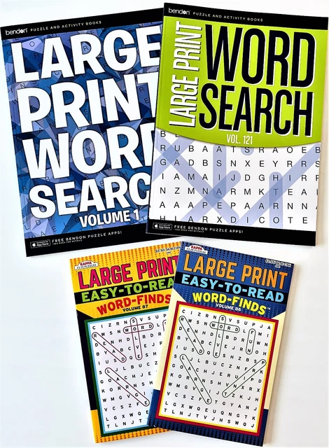 NEW LOT 4 Large Print Word Search Find Hunt Seek Puzzle Books By Bendon new-lot-4-large-print-word-search-find-hunt-seek-puzzle-books-by-bendon