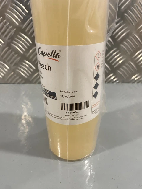 CAPELLA JUICY PEACH Flavour Concentrate 16oz 473ml Production Date 24 ...
