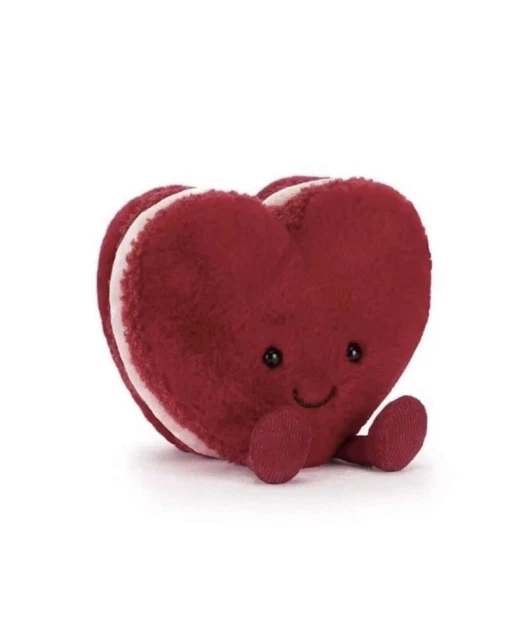 JELLYCAT MACARON HEART Plush & A pair of red hearts and pink hearts ...