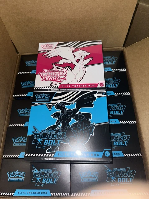 POKEMON BLACK BOLT and White Flare Elite Trainer Box ETB Set di 2 in ...