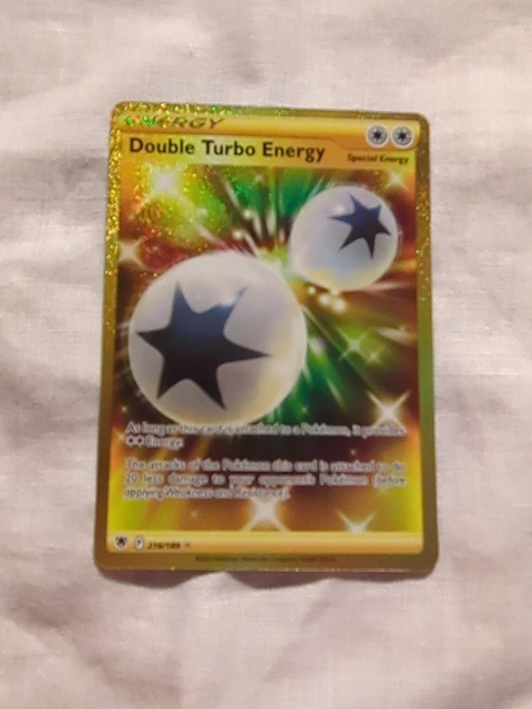 DOUBLE TURBO ENERGY 216/189 Gold Secret Rare Card Pokémon Astral ...