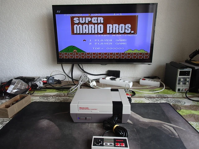NINTENDO CONSOLE NES Sortie Rca Retro Eclairage Bleu- Dezonee EUR 80,00 ...