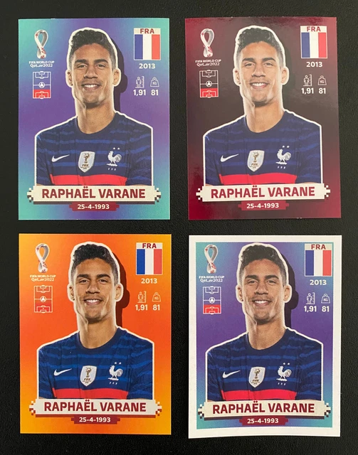 PANINI QATAR 2022 - FRA 10 Raphael Varane - all 4 versions unglued - World Cup £8.96 - PicClick UK