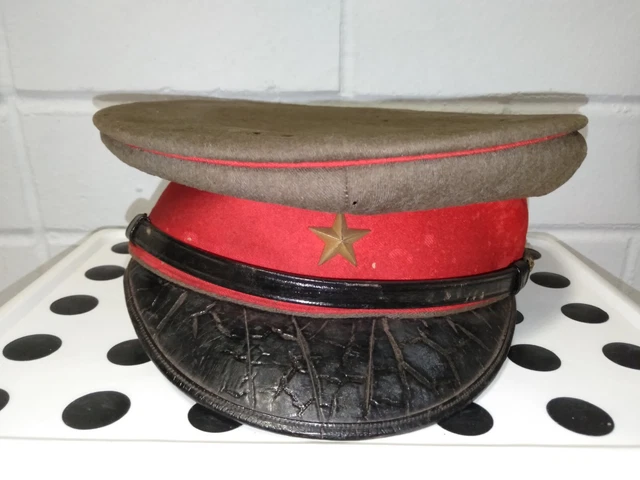 WW2 JAPANESE OFFICERS Red Visor Cap With Named Liner $178.00 - PicClick AU
