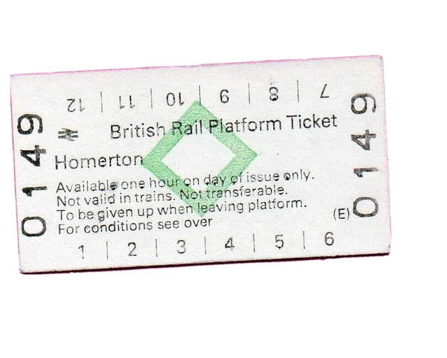 BR (E) RAILWAY platform ticket - HOMERTON. Edmondson card green diamond ...