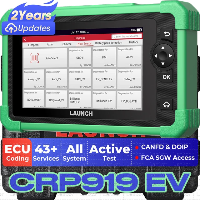 2025 LAUNCH CRP919 EV OBD2 Diagnosegerät ECU Codierung Für Elektro BEV ...