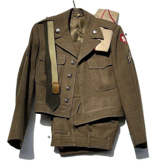 US ARMY WOOL FIELD JACKET SUIT IKE KOREAN WAR SIZE SM MILITARIA VINTAGE ...