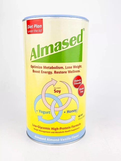 ALMASED HIGH PROTEIN Formula Almond Vanilla Flavor Powder 17.6 Oz $33. ...