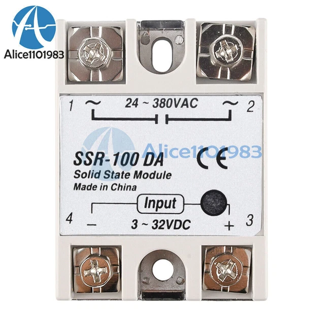 24V-380V 100A 250V SSR-100 DA Solid State Relay Module 3-32V DC To AC # ...