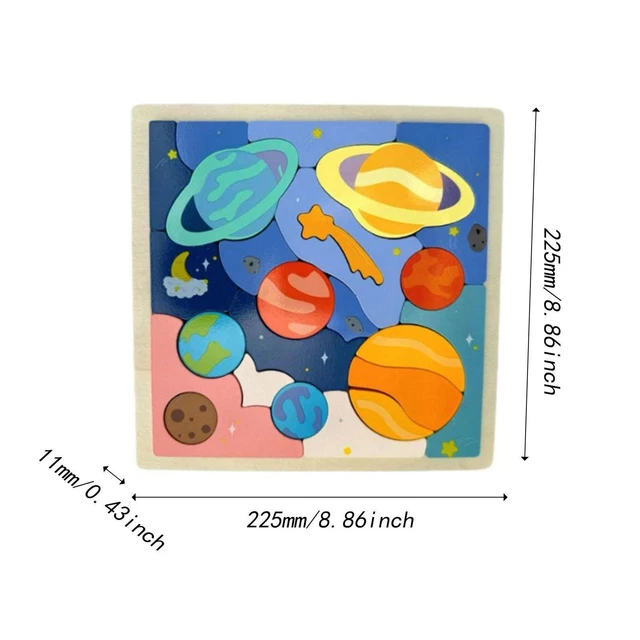 WOODEN PUZZLES FOR Kids Brain Teaser Fine Motor Skills Solar $30.37 ...