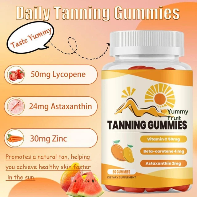 BRONZE BITES TANNING Gummies Mango, 60 Gummies Super Tanning Daily ...