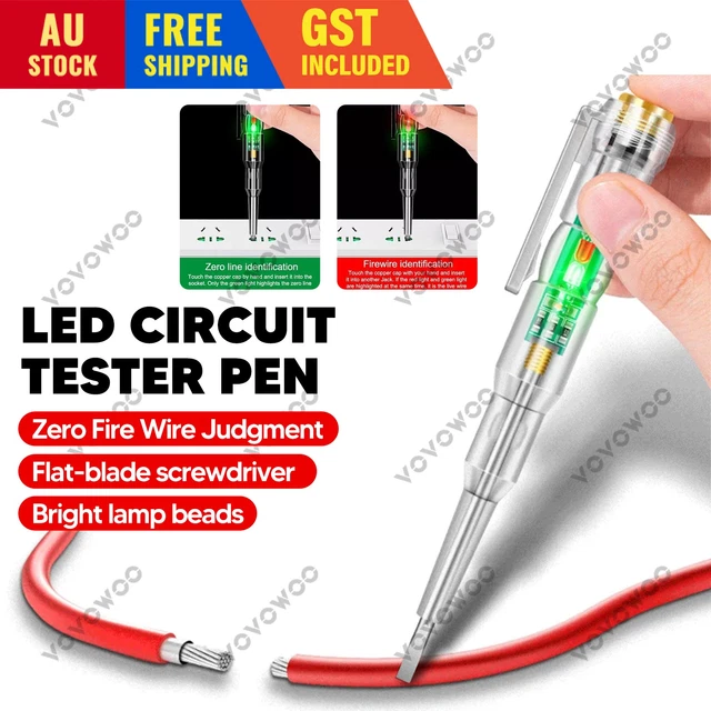 LED CIRCUIT TESTER Pen Screwdriver Voltage Detector Pen Electrical Test ...