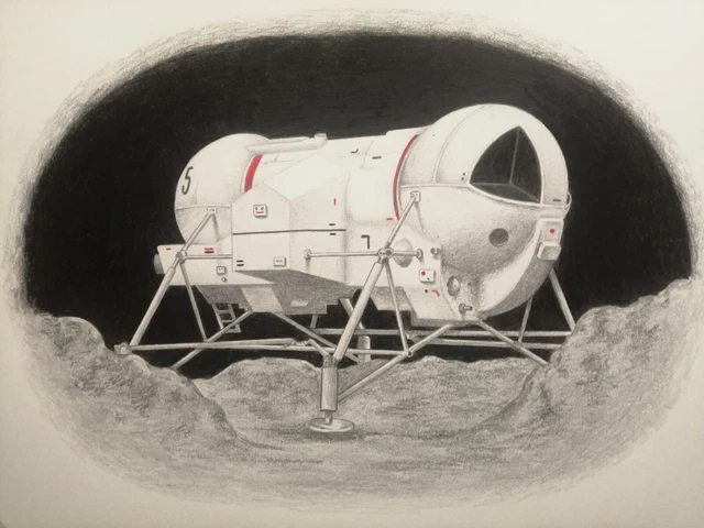 UFO SHADO MOON HOPPER original pencil drawing gerry anderson science ...