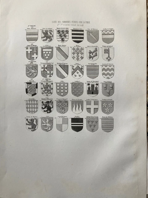 GRAVURE GALERIE HISTORIQUE De Versailles Armoiries 4Eme 5Eme 6Eme ...