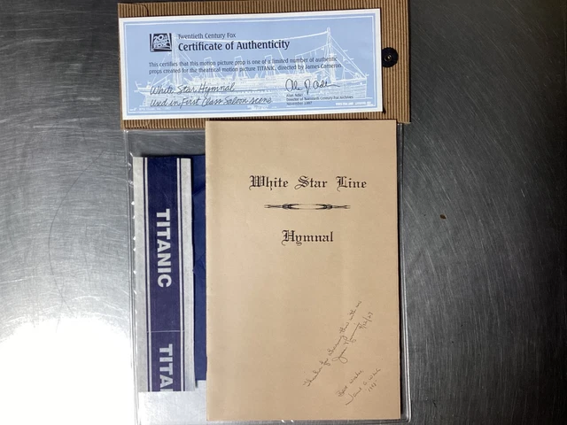 WHITE STAR LINE Hymnal Titanic Movie Prop W/Certificate Of Authenticity ...