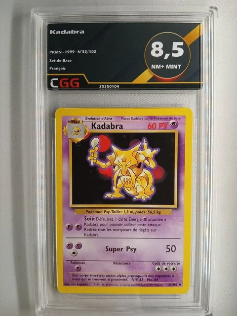 CARTE POKEMON KADABRA (BS 32) Set de base CGG 8,5 FRANCAIS 25350104 EUR ...