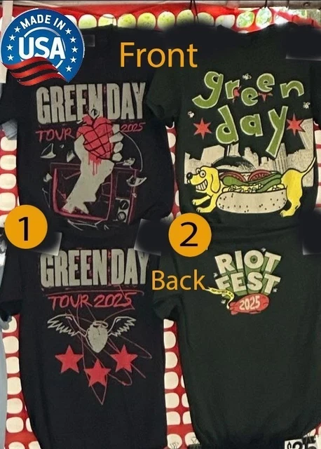 GREEN DAY TOUR Chicago, IL Riot Fest 2025 Shirt Reprint £18.62 ...