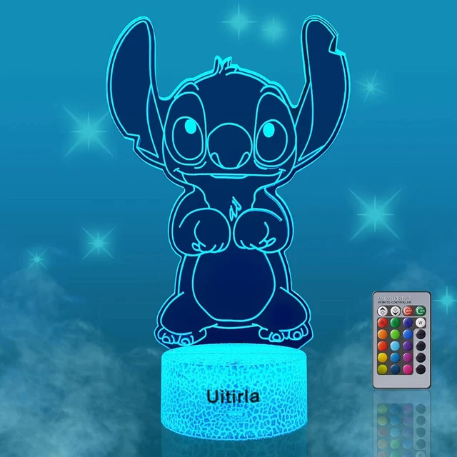 LOVELY STITCH 3D LED Night Light, Cartoon Lilo & Stitch Table Lamp ...