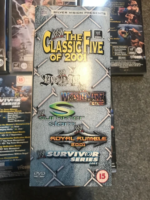 WWE WWF WRESTLEMANIA PPV Box set RARE - THE CLASSIC FIVE - 2001 Boxset ...