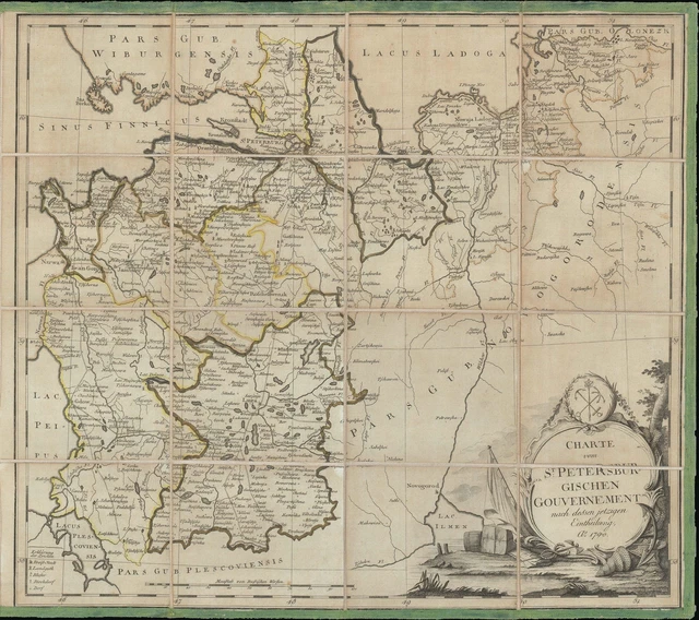 1790 SCHLEPPER MAP of the Environs of St. Petersburg, Russia $1,602.45 ...