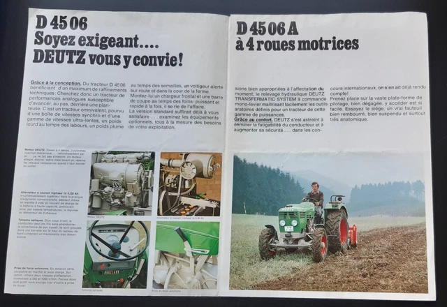 PROSPECTUS TRACTEUR BROCHURE Deutz D4506 KHD Prospekt 21x30cm 3 pages ...