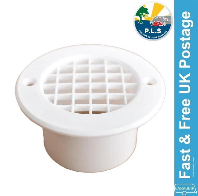 GAS DROP OUT Round Floor Vent Campervan Caravan Motorhome White 75mm x ...