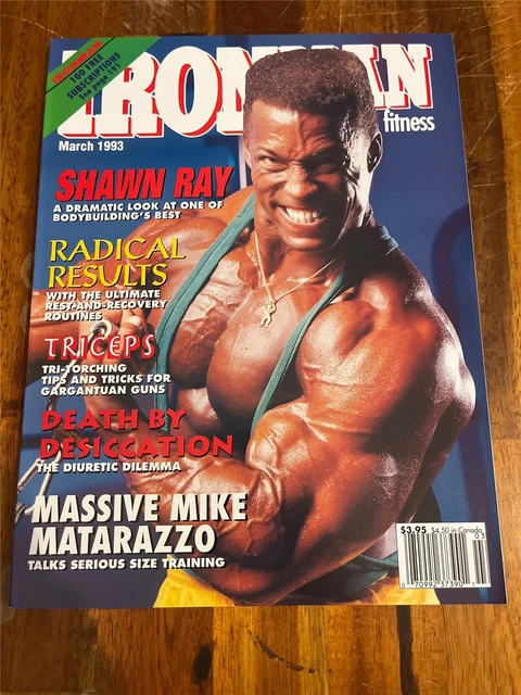 FLEX BODYBUILDING MUSCLE magazine SHAWN RAY/Kim Chizevsky poster 3-98 £ ...