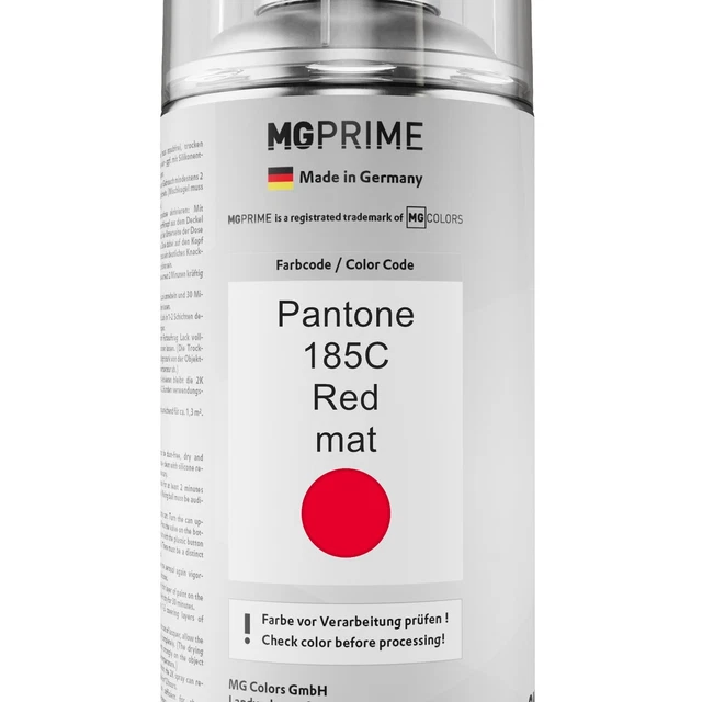 PANTONE 185C RED mat acrylique bombe aérosol 2C 400ml séchage rapide ...