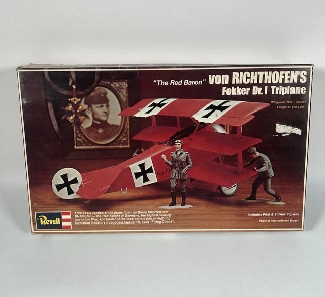 REVELL 1/28 THE Red Baron Von Richthofen's Fokker Dr.I Triplane Model ...