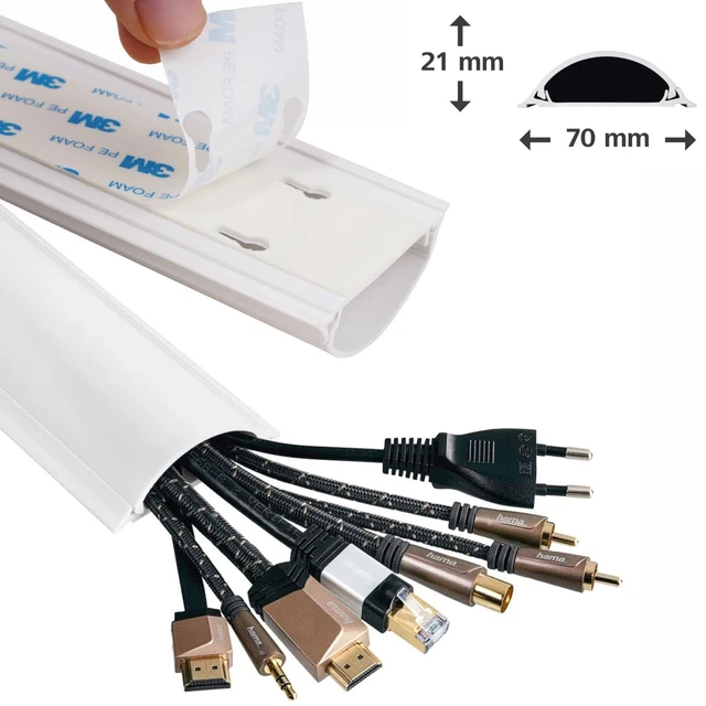 HAMA PVC CABLE Channel 1m Cable Tray Duct Wall Floor TV £27.32 ...