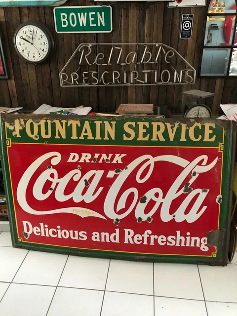 Vintage Coca Cola Fountain Signs