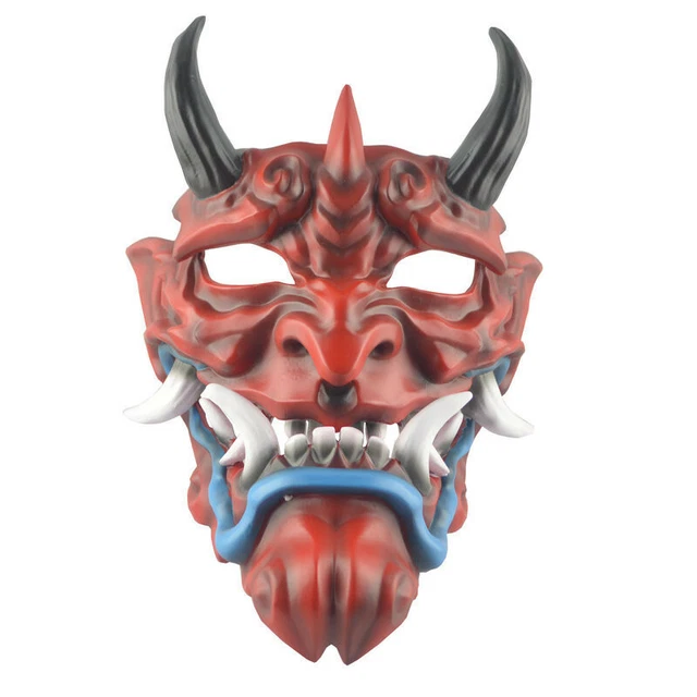 PRAJNA MASK HANNYA Noh Kabuki Devil Demon Oni Samurai Ghost Halloween ...