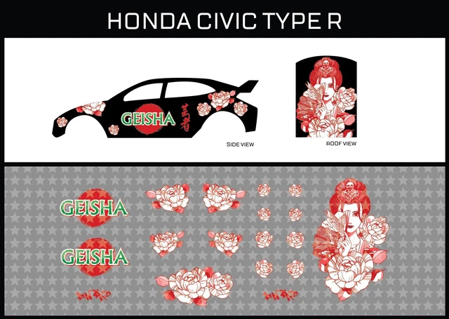 HOTWHEELS(1/64), HONDA CIVIC Type R "Geisha" Waterslide ...