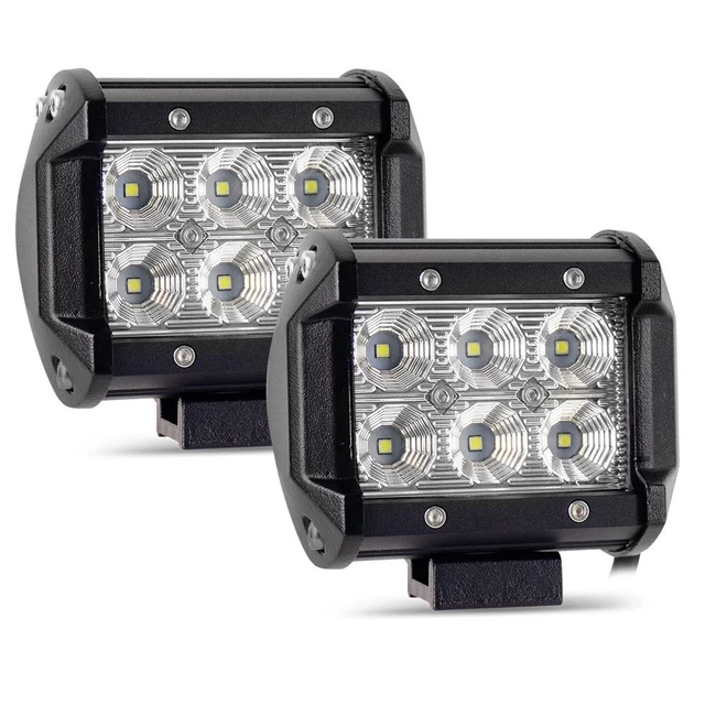 2X 4& INCH LED Work Light Bar Flood Beam Driving Offroad Reverse 4x4 ...