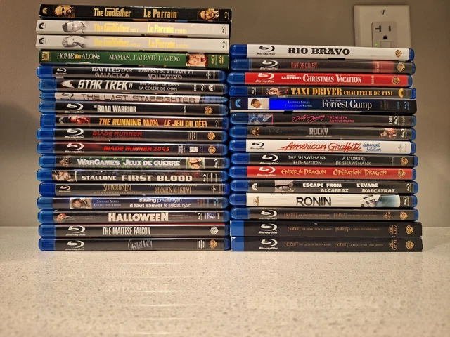 LOT BLU-RAY MOVIES Taxi Driver/Godfather/Rio Bravo/Rocky/Road Warrior/33 Blu-ray $150.00 ...
