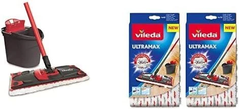 VILEDA ULTRAMAX FLAT Mop and Bucket Set, Multi-Colour & UltraMax/1-2 ...
