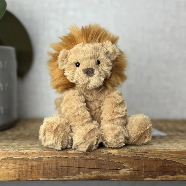 JELLYCAT TINY FUDDLEWUDDLE Lion - Tiny Light Orange Texture Fluffy Lion ...