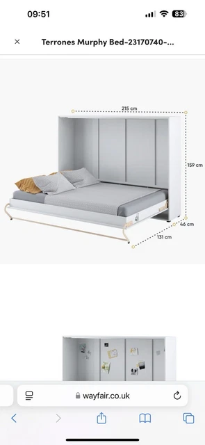 FOLDING GUEST DOUBLE Bed Murphy Type, Pull-Down, Hidden In Wardrobe £ ...
