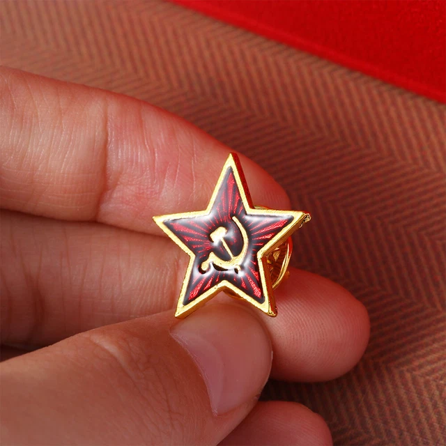 COMMUNISM SYMBOL RED Star Gift Hammer Sickle Jewelry Badge Brooch Lapel ...