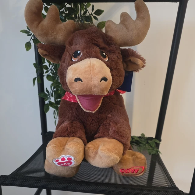 LARGE BUILDABEAR CDW Brown Fluffy Moose Elk Reindeer Super Soft Plush ...