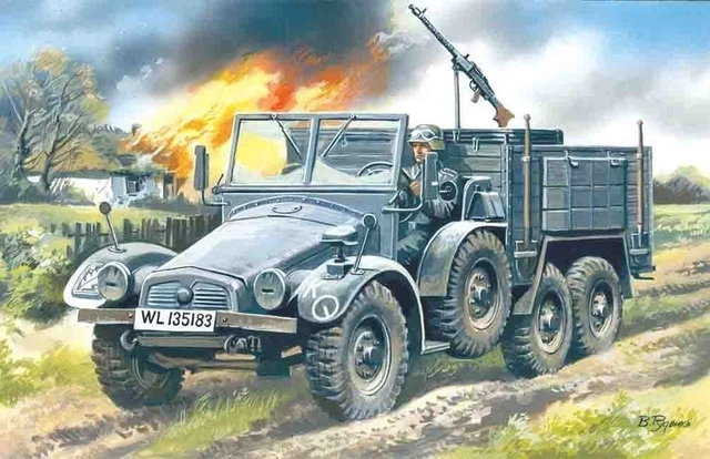 ICM 72451 KRUPP L2H 143 Kfz.70 WWII Wehrmacht in 1:72 Bausatz Neu EUR ...