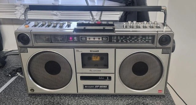 SHARP GF-9090E(UNTESTED)GHETTO BLASTER Stereo Radio Cassette Player ...