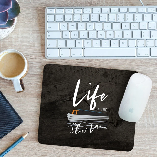 LIFE IN THE Slow Lane Narrowboat Canal Boat Mouse Mat Pad Gift 24cm x ...