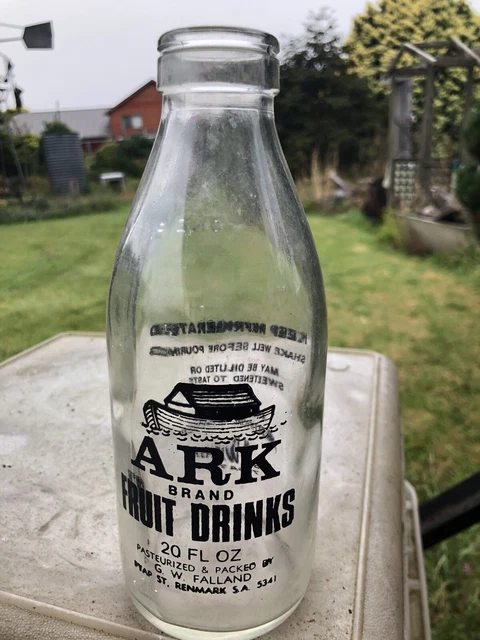 ORIGINAL, VINTAGE ARK Fruit Drink Pyro Milk Bottle. $30.00 - PicClick AU