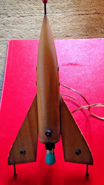 VINTAGE MID CENTURY Wooden Rocket Sputnik Table Lamp £58.50 - PicClick UK