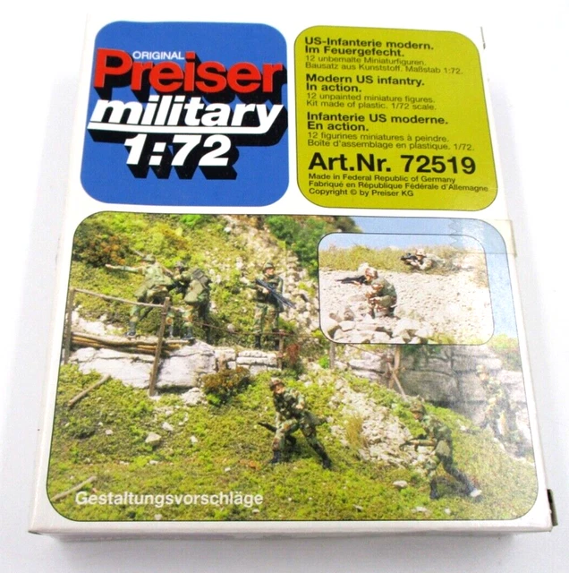 PREISER MILITARY 1:72 Nr. 72519 US Infanterie modern / im Feuergefecht in OVP. EUR 32,00 ...
