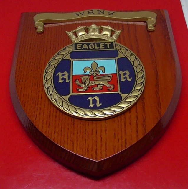 PAINTED WALL SHIELD Plaque EAGLET RNR WRNS Women's Royal Naval Service ...